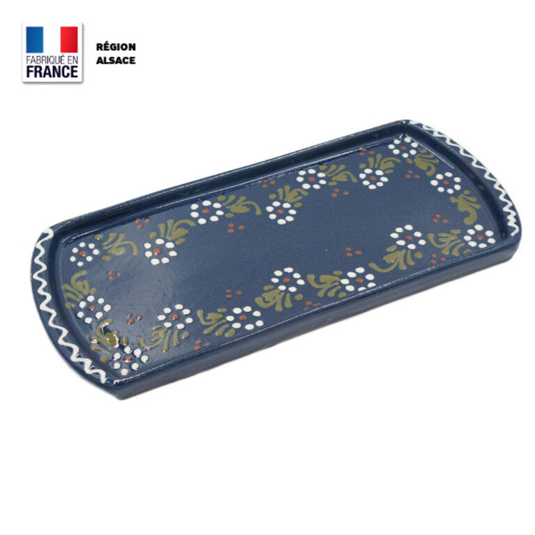 Plat de service Rouge décor Coeur - Plat à tarte ⋆ Poterie.Alsace